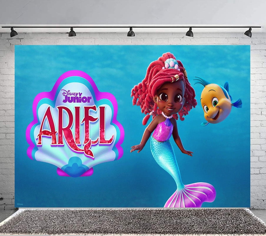Disney Jr's Ariel Backdrop Banner Party Supplies Poster Movie Theme ...