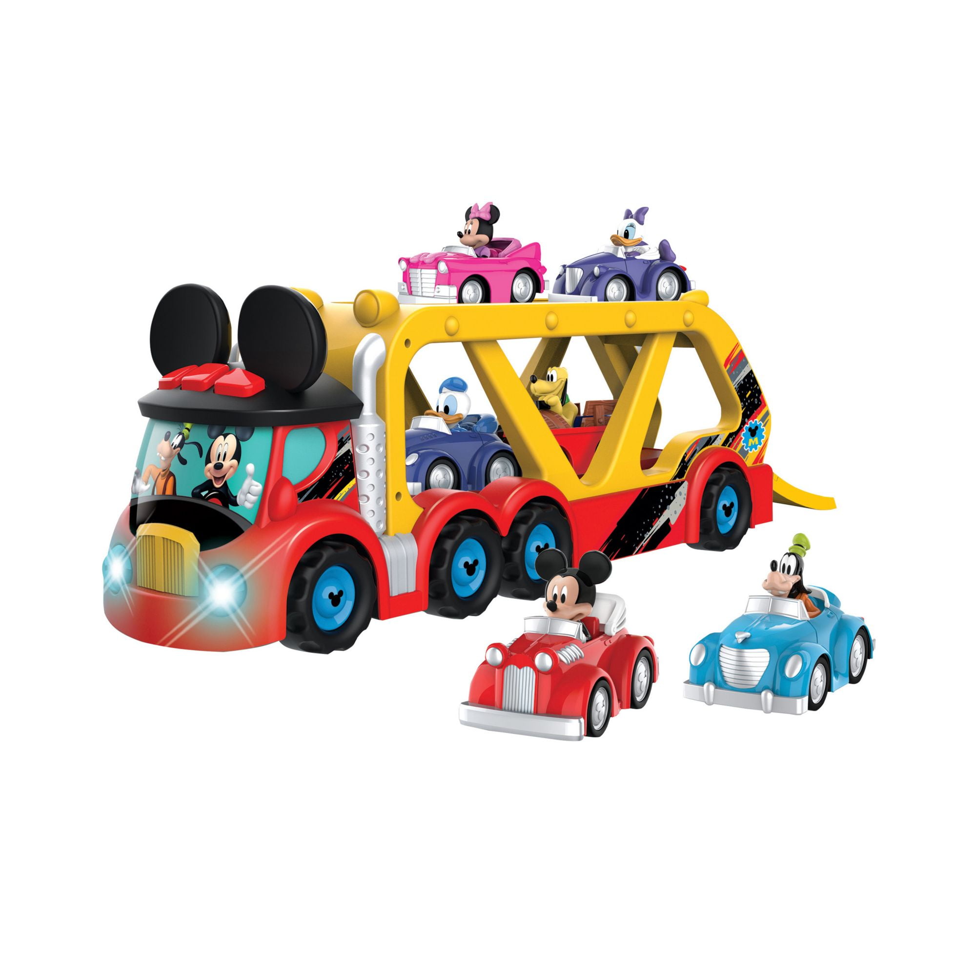 Disney Junior 19" Hauler and Six Pullback Vehicles: Mickey - Walmart.com
