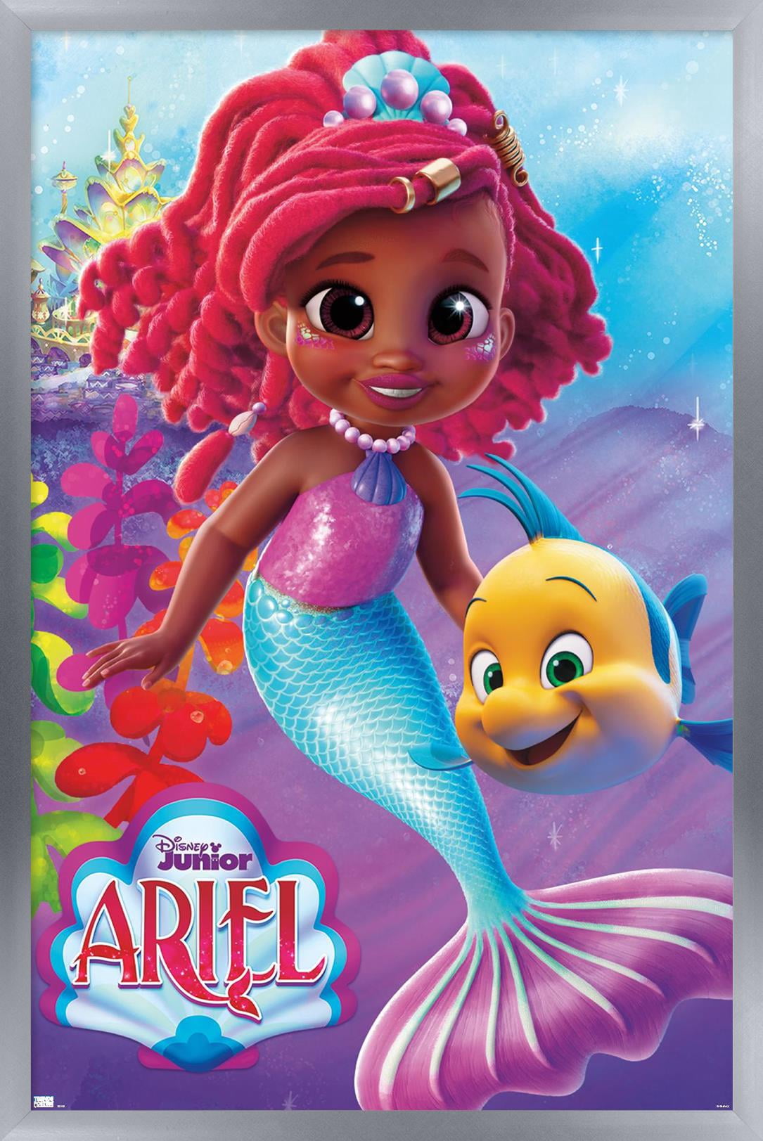 Disney Junior: Ariel - Ariel and Flounder Wall Poster, 14.725" x 22.375 ...