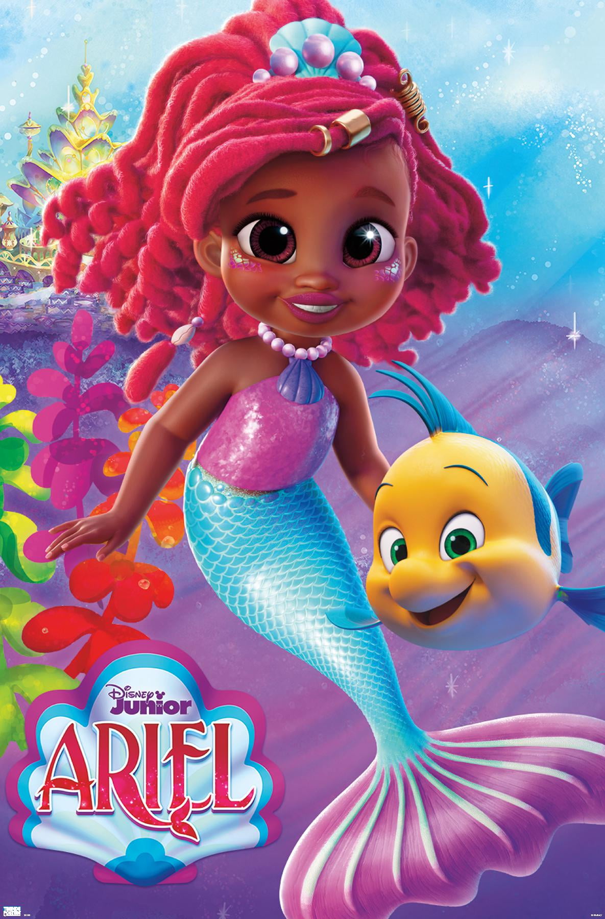 Disney Junior: Ariel - Ariel and Flounder Wall Poster, 22.375" x 34 ...