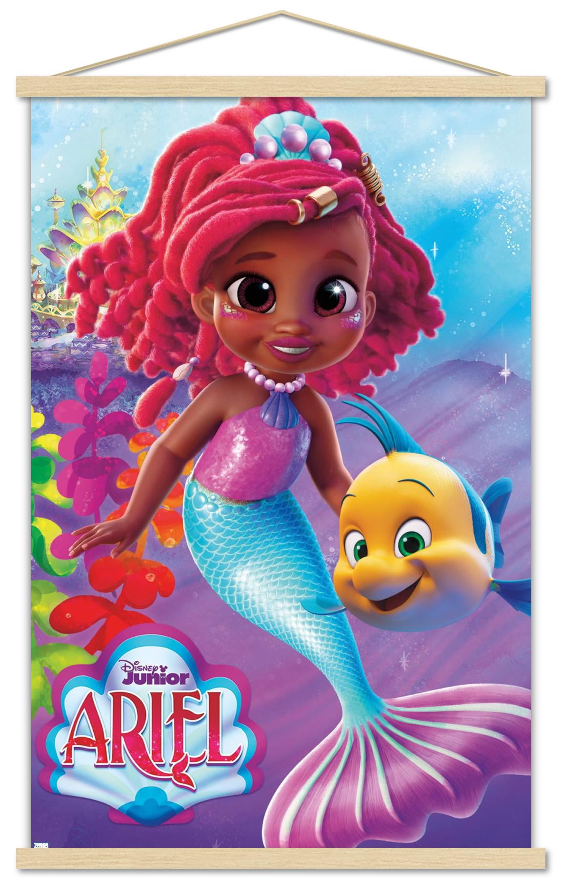 Disney Junior: Ariel - Ariel and Flounder Wall Poster with Magnetic ...