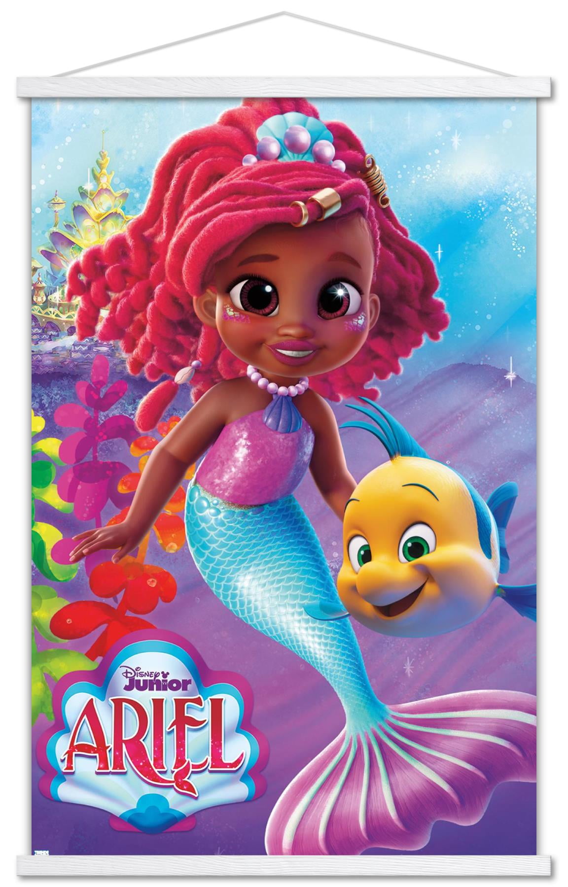 Disney Junior: Ariel - Ariel and Flounder Wall Poster with Magnetic ...