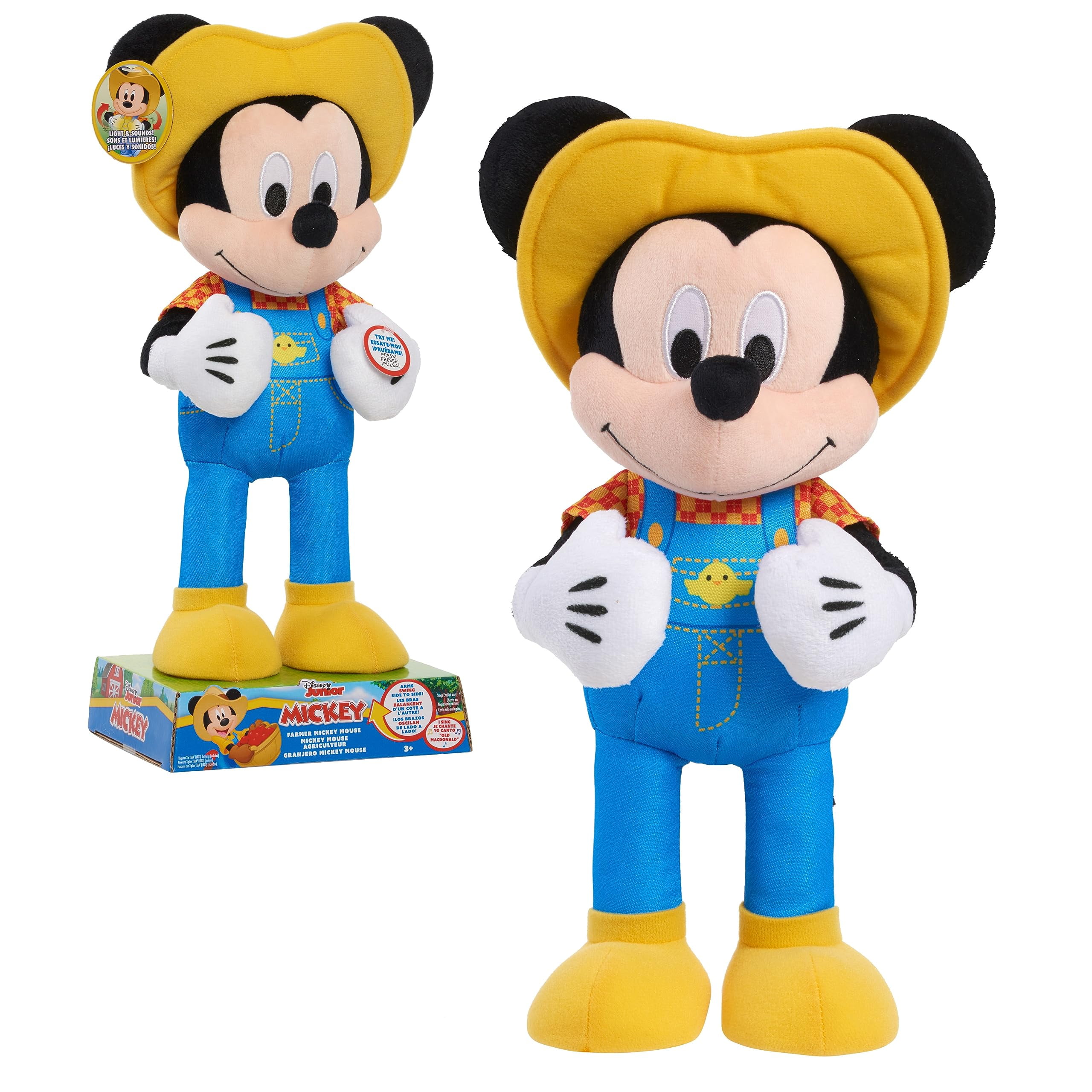 Disney Junior Farmer Mickey Mouse Feature Plush, Lights, Phrases, and ...