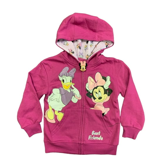 Disney Junior Girl's Long Sleeve Full Zip Hooded Character Jacket ...