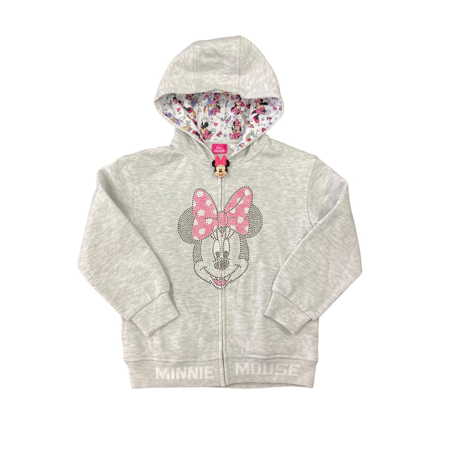 Disney Junior Girl's Minnie Mouse Character Full Zip Hooded Jacket ...