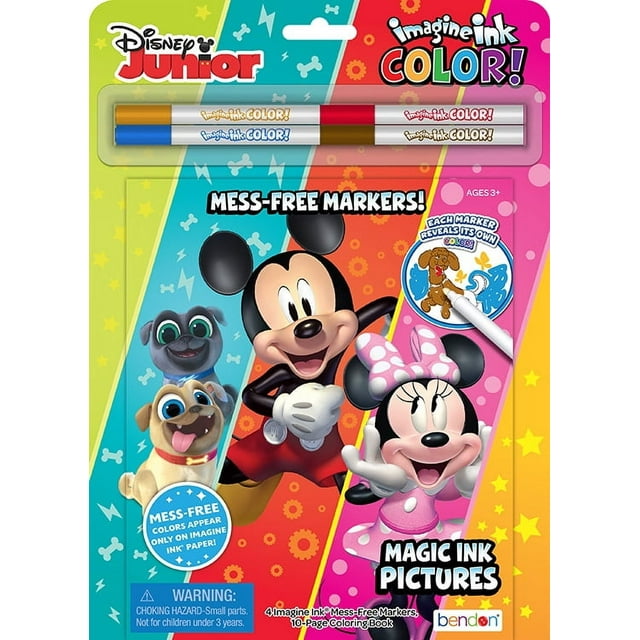Disney Junior Mickey Mouse 10-Page Imagine Ink Mess Free Coloring Book ...