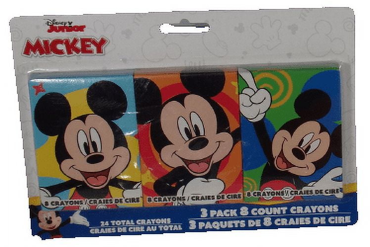 Disney Junior Mickey Mouse 3 Pack of 8 Crayons Each 24 Crayons Total ...