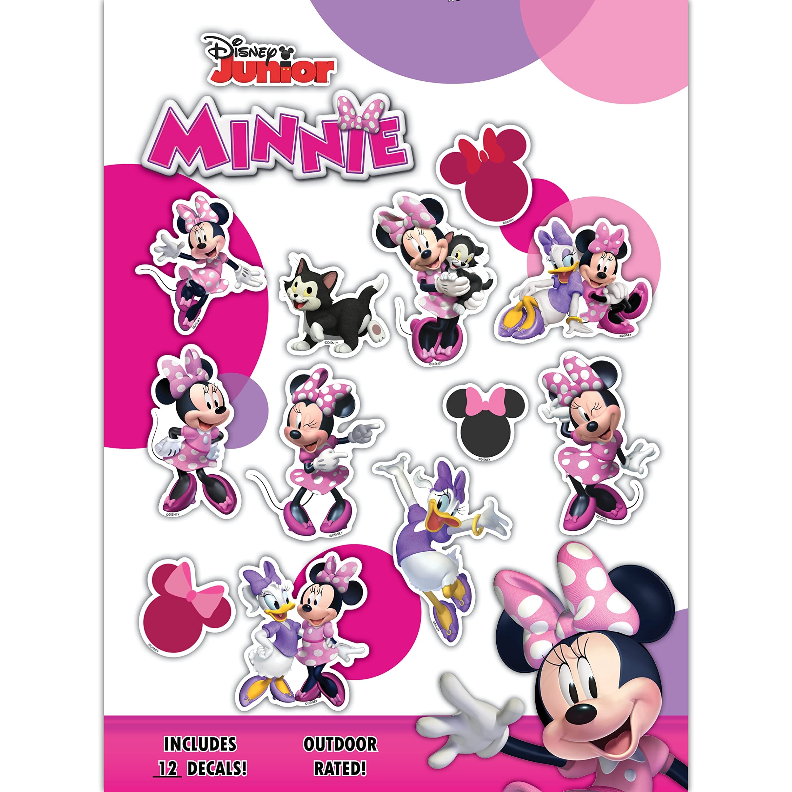 Disney Junior Minnie Mouse Decals - Set of 12 Minnie Mouse Stickers for ...