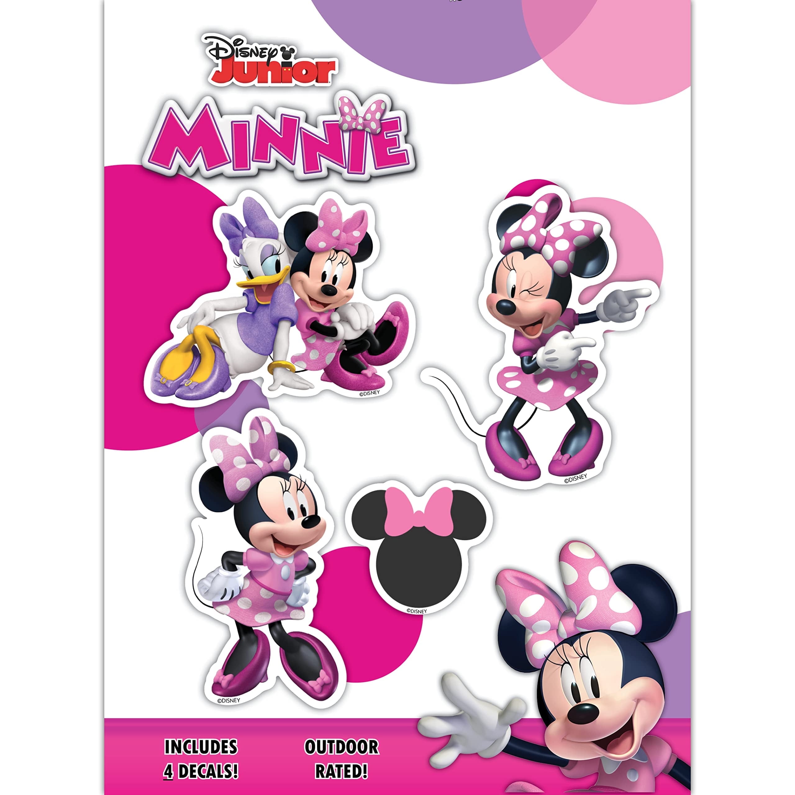 Disney Junior Minnie Mouse Decals - Set of 4 Minnie Mouse Stickers for ...