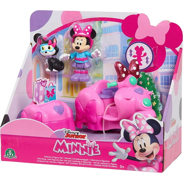 Disney Junior Minnie Mouse Vehicle & Figure Removeable Side Car Pink ...