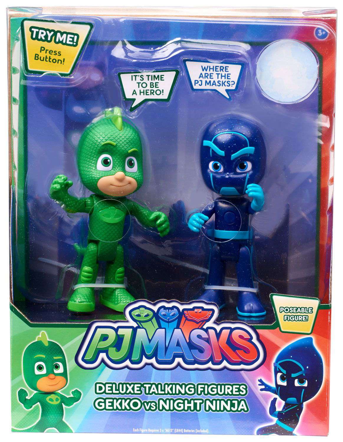 Disney Junior PJ Masks Gekko & Night Ninja Talking Action Figure 2-Pack ...