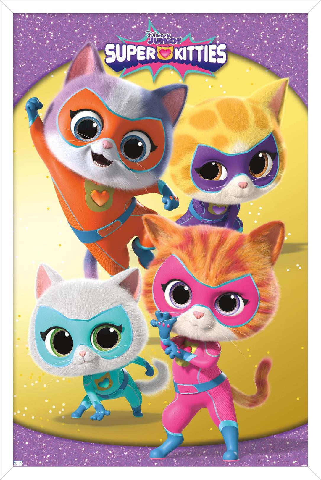 Disney Junior Super Kitties - Group Wall Poster, 22.375" x 34" Framed ...