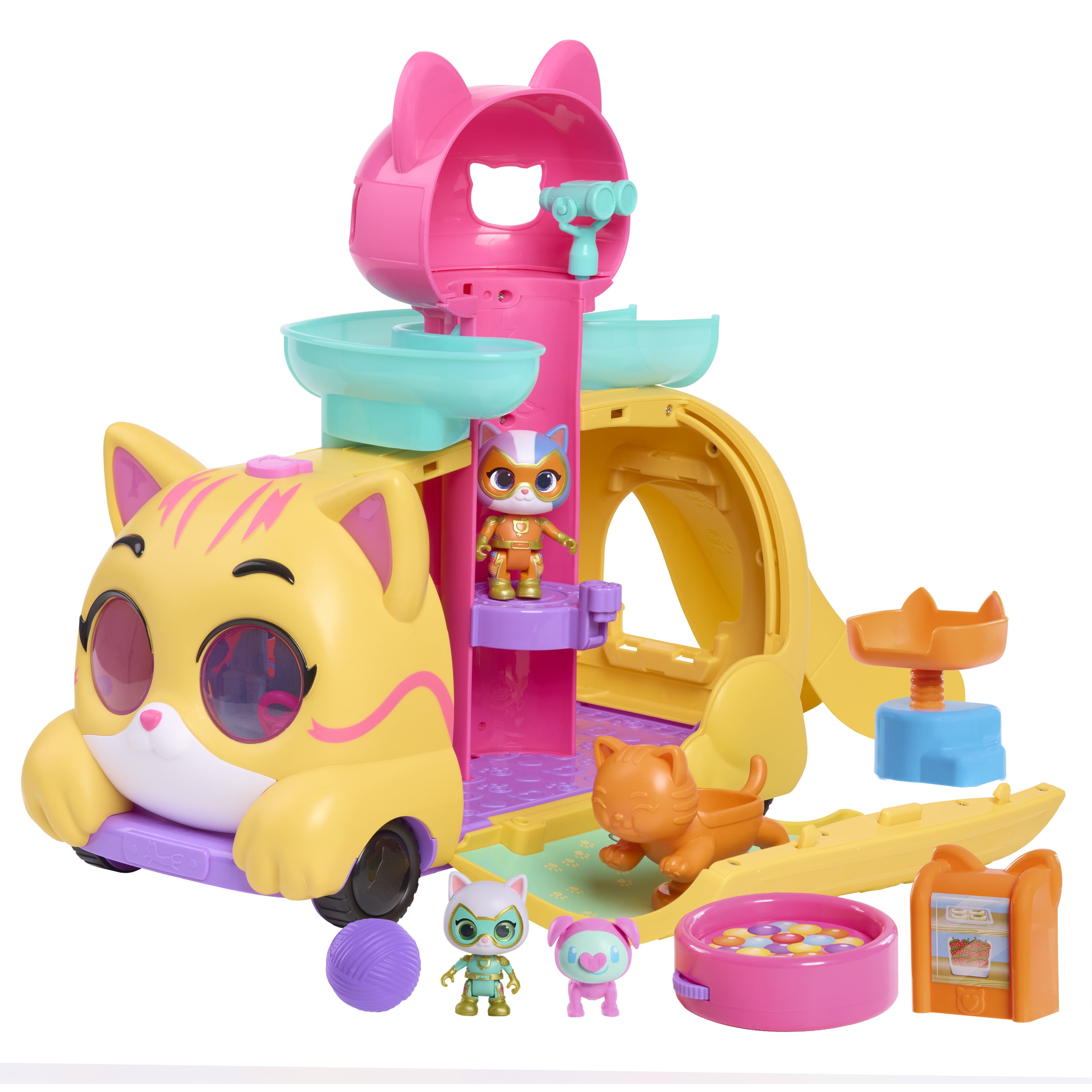 Disney Junior SuperKitties Purr ‘N’ Go Playset and Figures, 10-Pieces ...