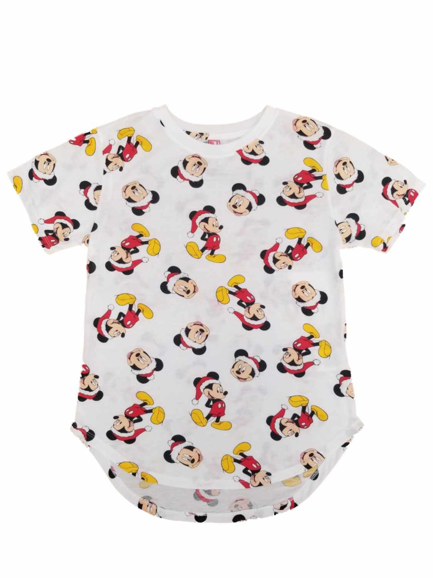 Disney Junior Womens Mickey Mouse Santa Claus Christmas Holiday T-Shirt ...