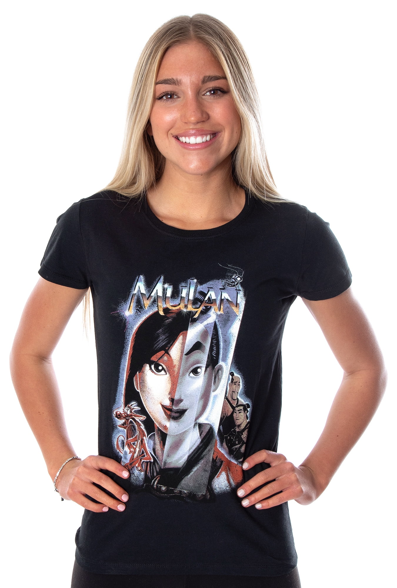 Disney Junior's Mulan Noble Heroine Split Face T-Shirt (Small) Adult ...