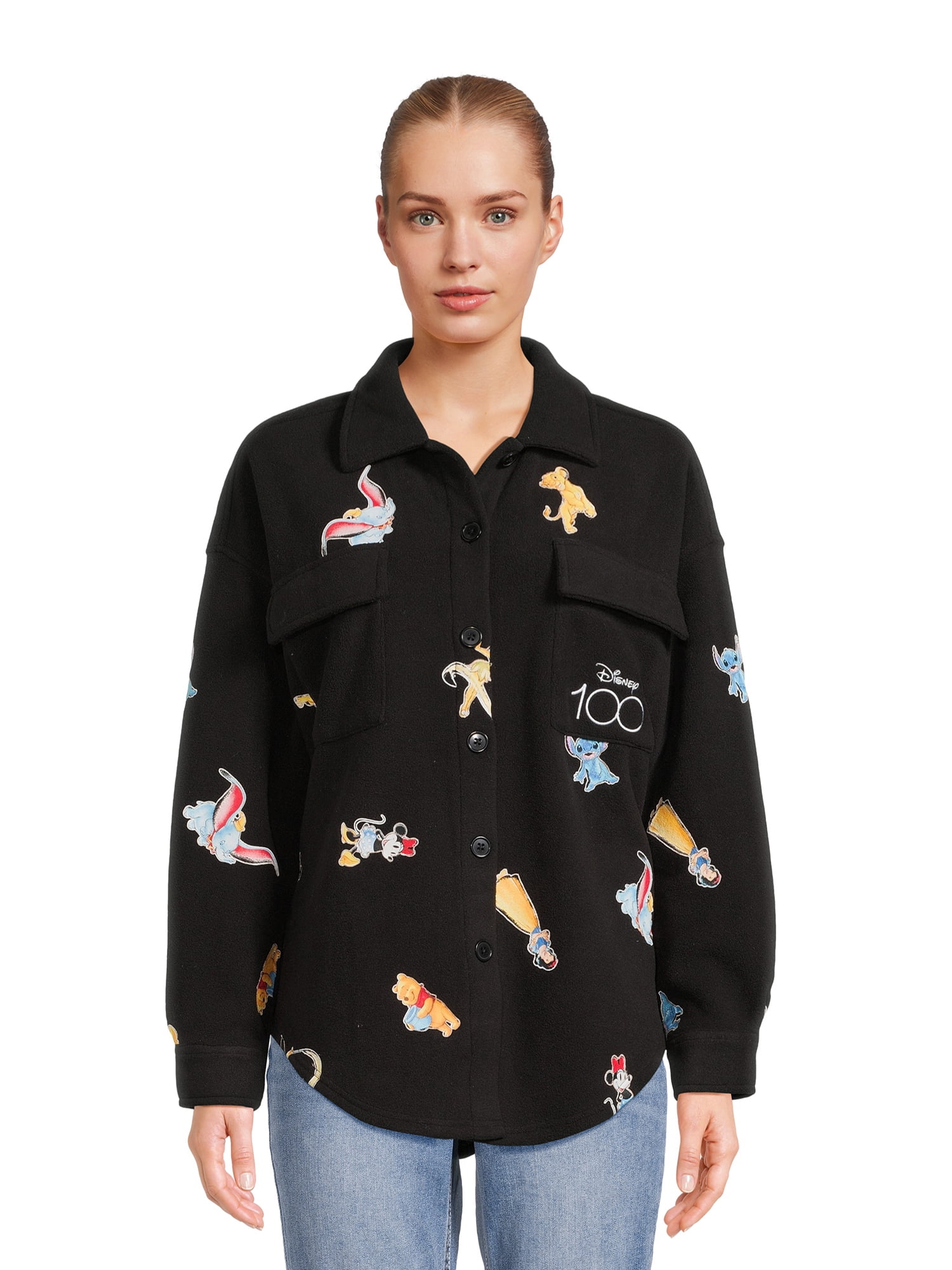 Disney Juniors’ 100 Years Celebration Print Shacket, Sizes XS-XXXL ...