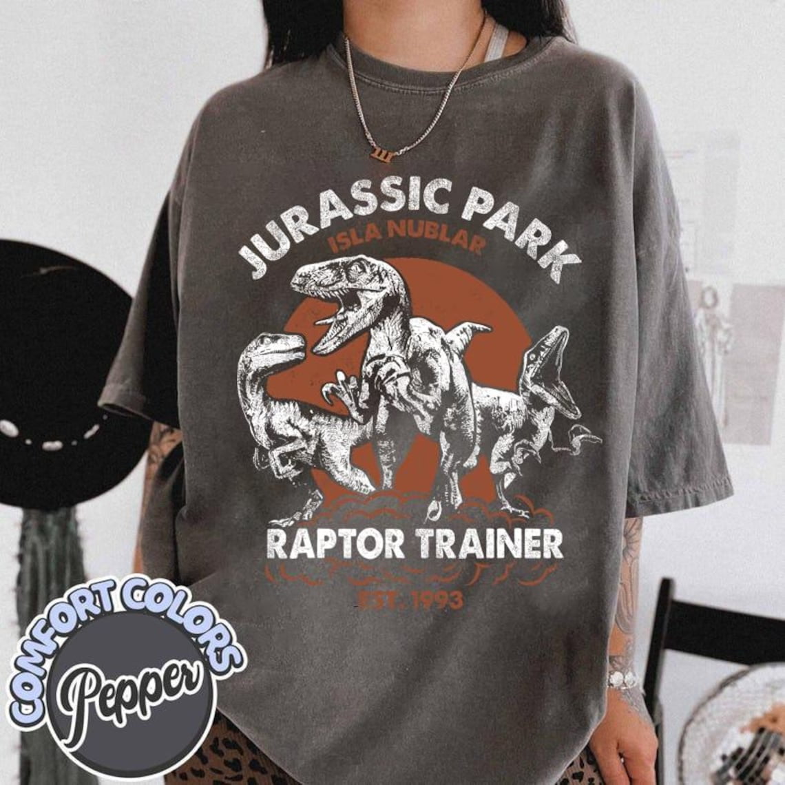 Disney Jurassic, Dinosaur T-Rex, Dino t-shirt, Universal Trip Tee,Pepper Color,Size 3XL ...