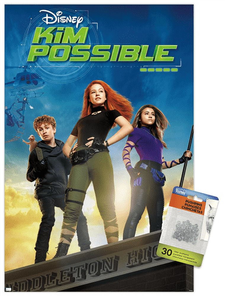Disney Kim Possible - Key Art Wall Poster with Push Pins, 14.725" x 22. ...
