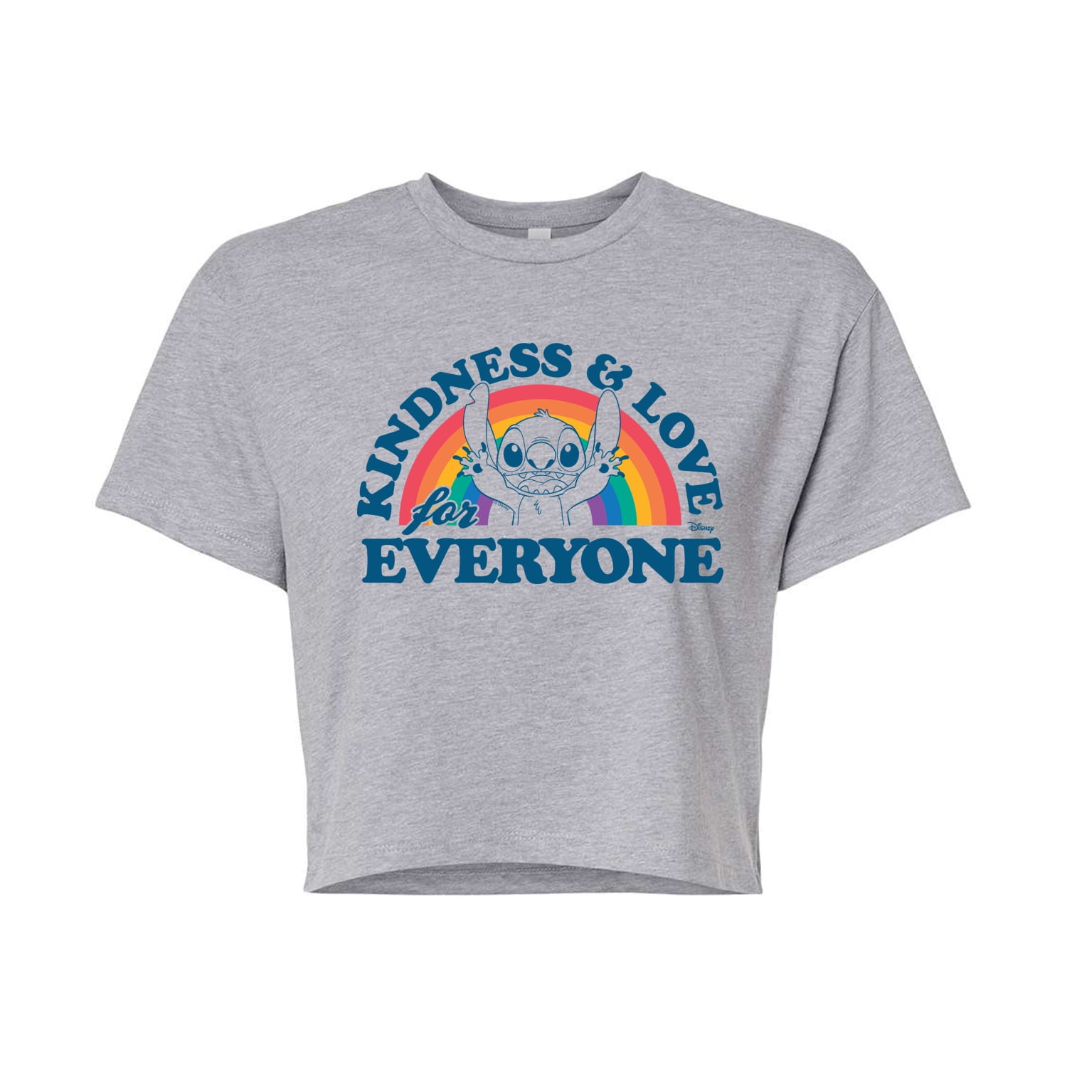 Disney - Kindness And Love - Juniors Cropped Cotton Blend T-Shirt ...