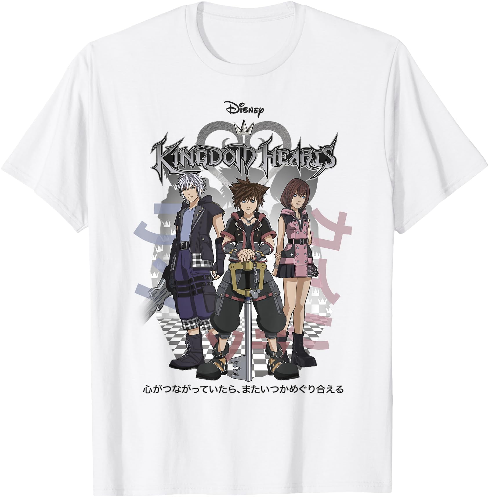 Disney Kingdom Hearts 3 Sora Riku Kairi Kanji T-Shirt - Walmart.com