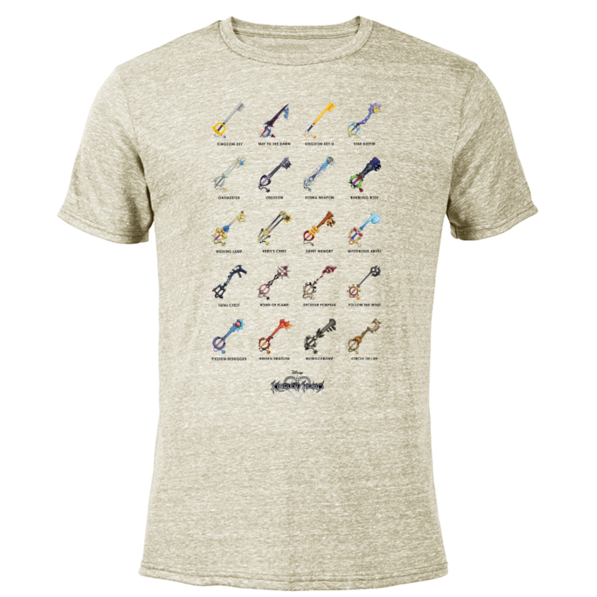 Disney Kingdom Hearts Keyblades with Names - Short Sleeve Blended T ...
