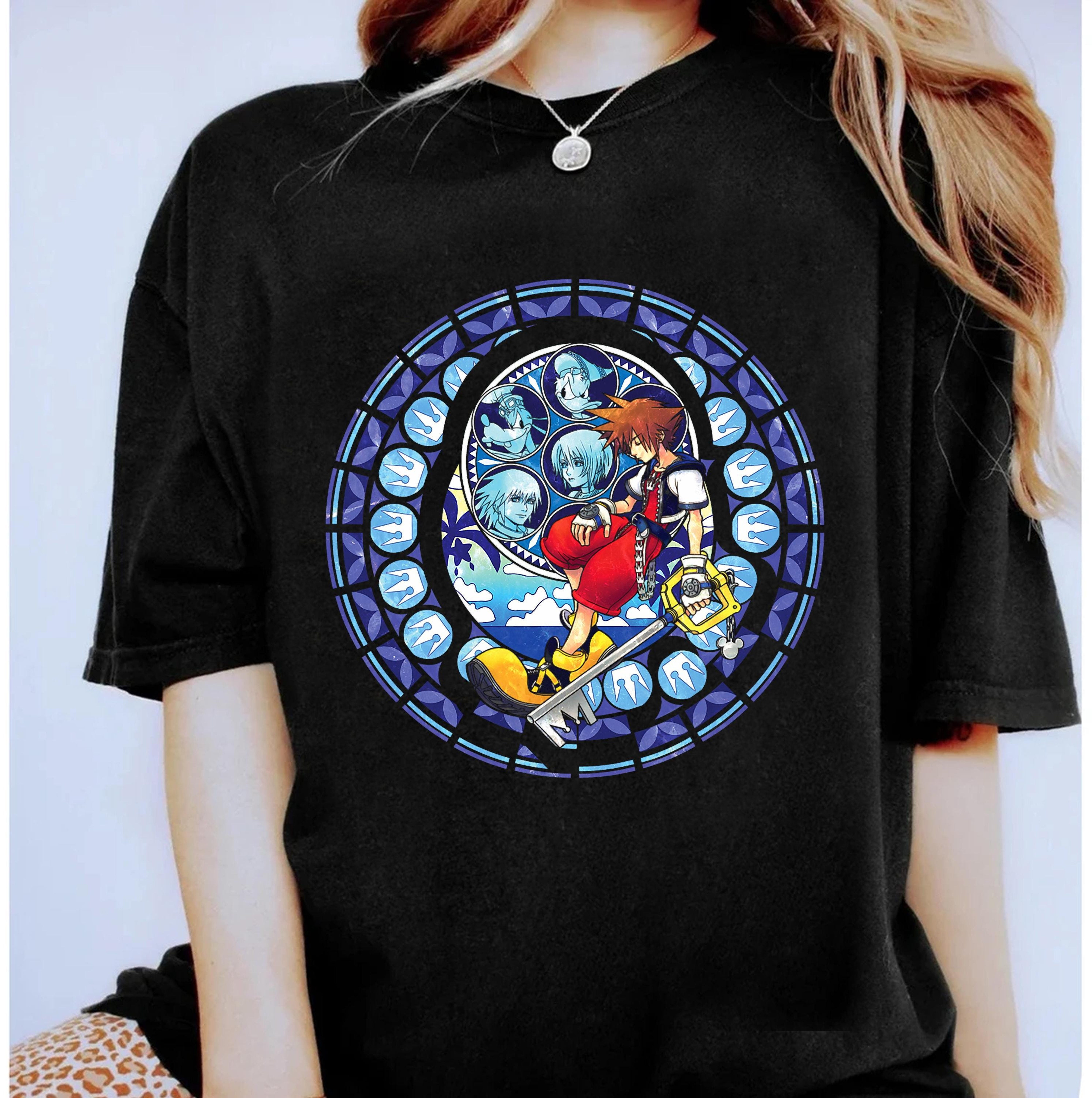 Disney Kingdom Hearts Sora Stained Glass T-Shirt, Sora Riku Kairi Roxas ...