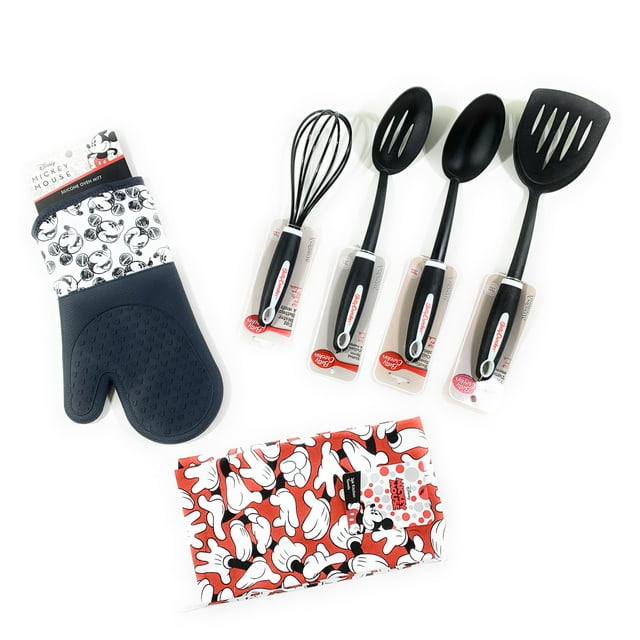 Disney Kitchen Gift Set! Oven Mitt + Towels + Cooking Tools! Mickey ...