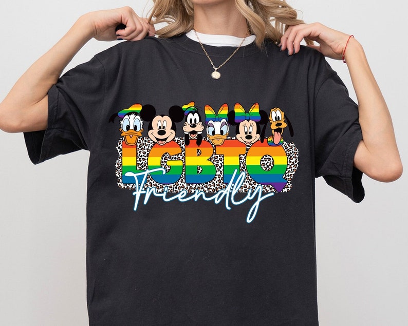 Disney LGBTQ Friendly Shirt, Mickey & Friends Leopard T-shirt, Disney ...