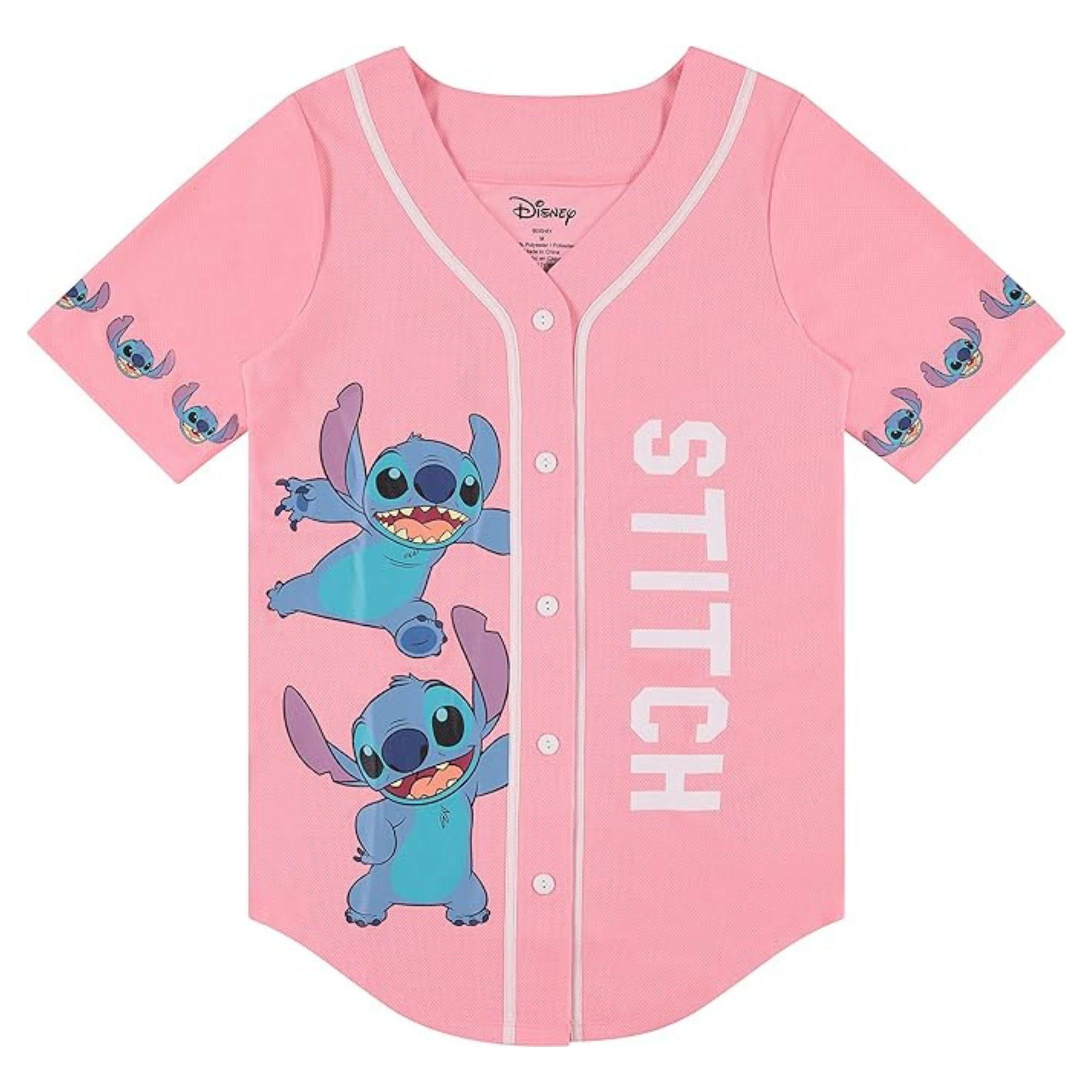 Disney Ladies Lilo and Stitch Baseball Jersey, Graphic Stitch Baseball ...