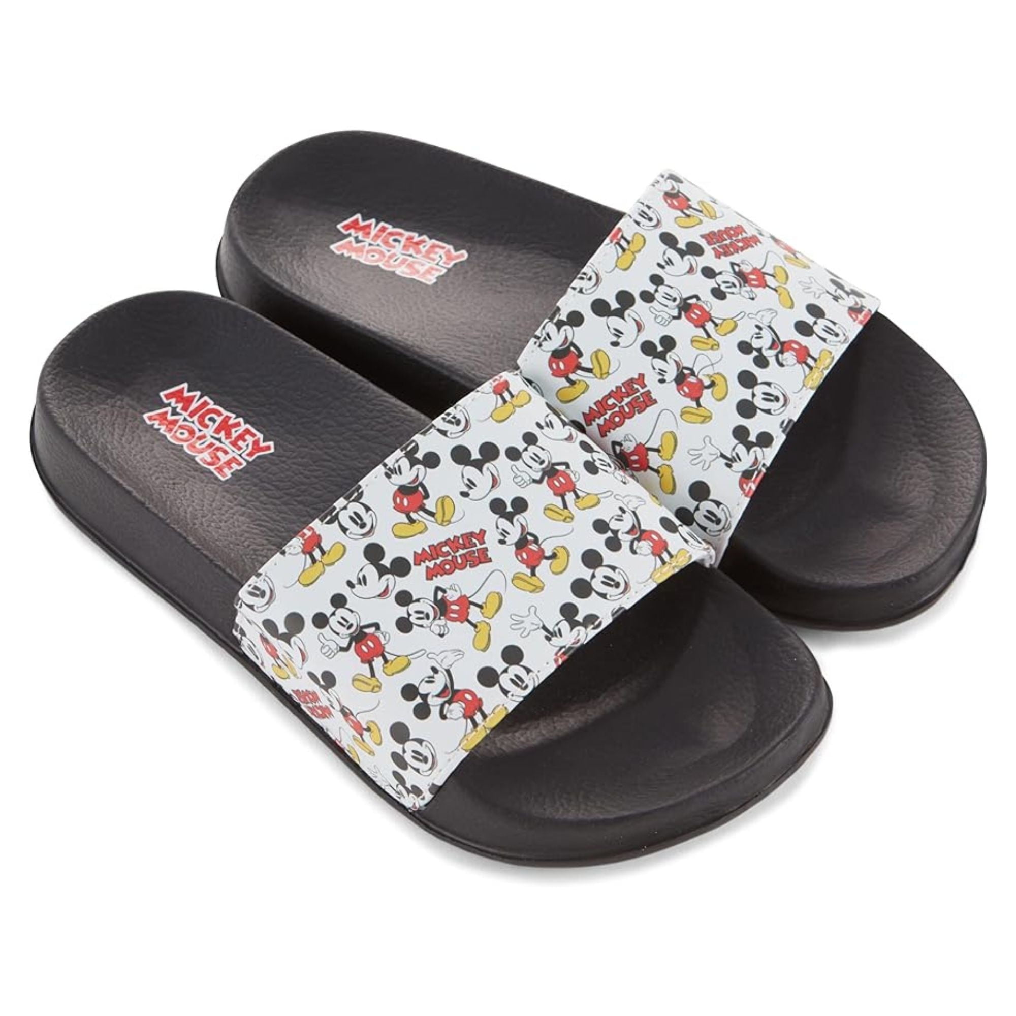Disney Women's Mickey Mouse Slides, Printed Slip-on Mickey Slippers ...