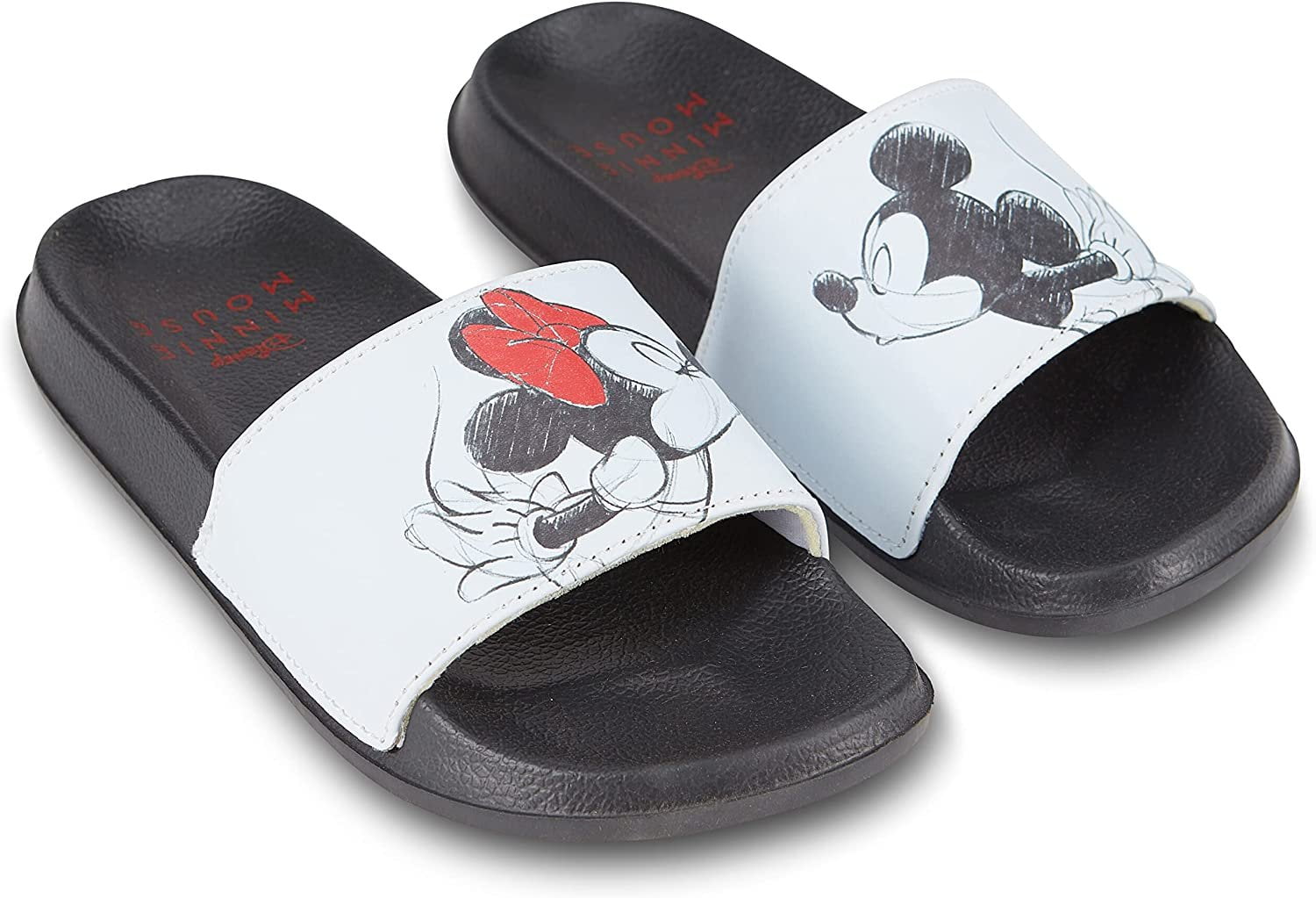 Disney Ladies Minnie and Mickey Slides - Ladies Classic Mickey and ...