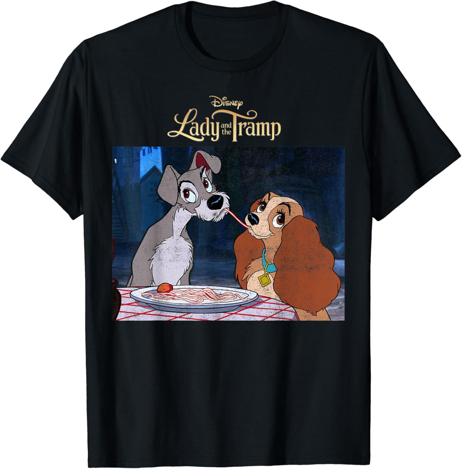 Disney Lady And The Tramp Iconic Scene T-Shirt - Walmart.com