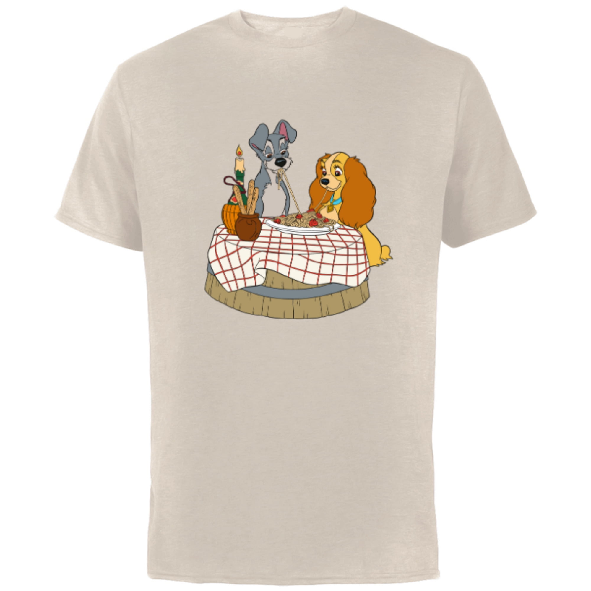 Disney Lady and Tramp Bella Notte Spaghetti - Short Sleeve Cotton T ...