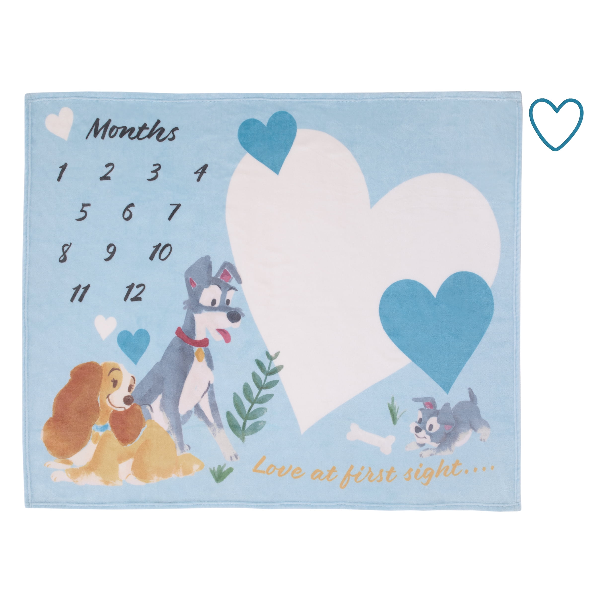 Disney Lady & the Tramp Photo Op Milestone Baby Blanket - Walmart.com