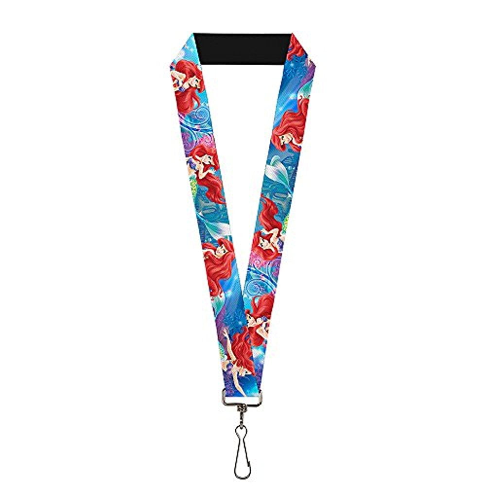 Disney Lanyard, Ariel Vivid Underwater Sparkle Poses Castle, Elastic - Walmart.com