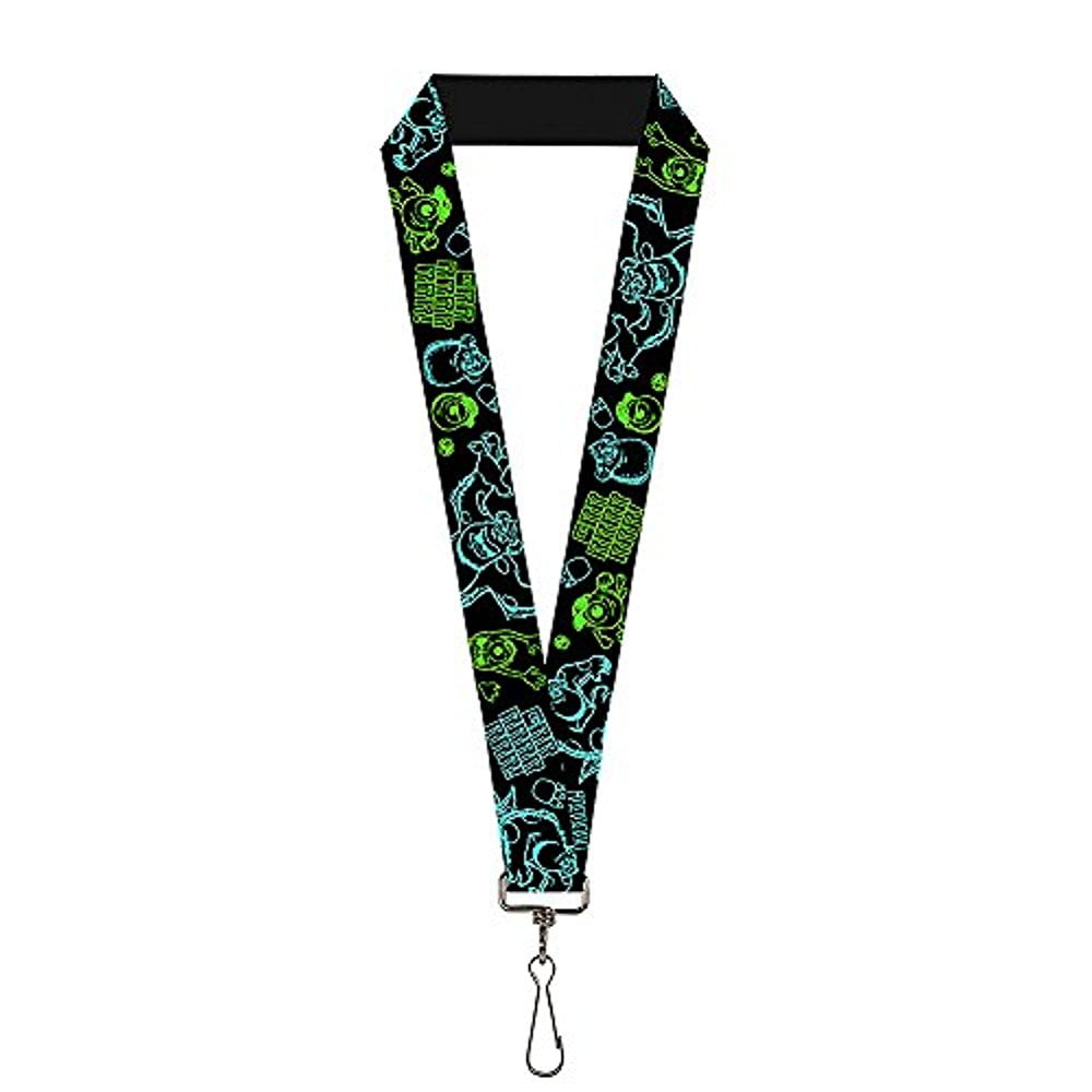 Disney Lanyard, Monsters Inc Sully Mike Poses Grrrrr Black Turquoise ...