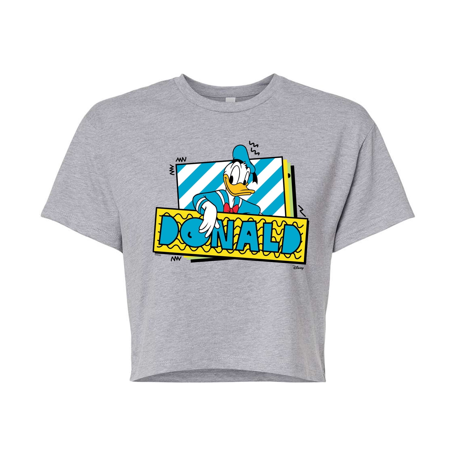 Disney - Leaning Donald Duck With Nametag - Juniors Cropped Cotton ...