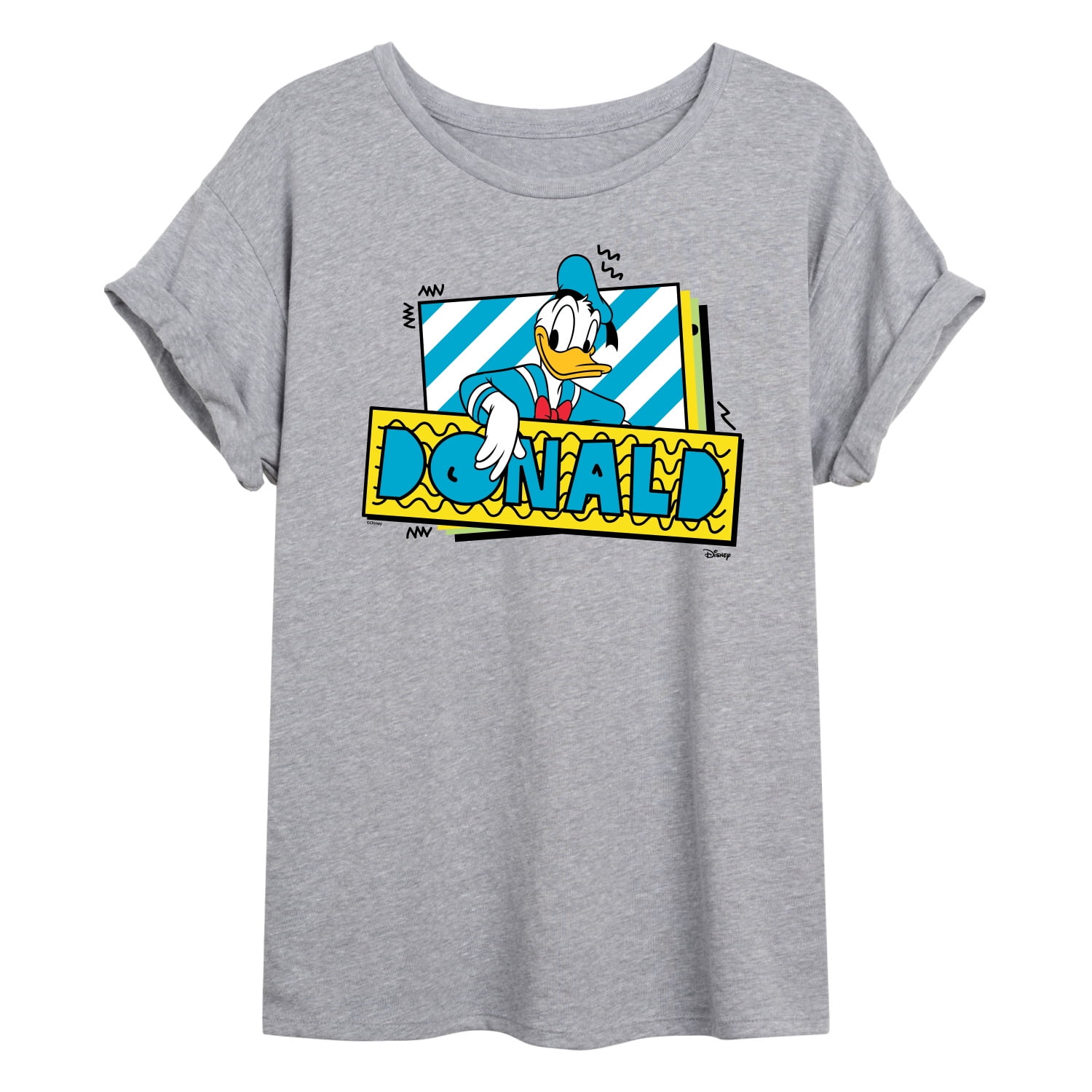 Disney - Leaning Donald Duck With Nametag - Juniors Ideal Flowy Muscle ...