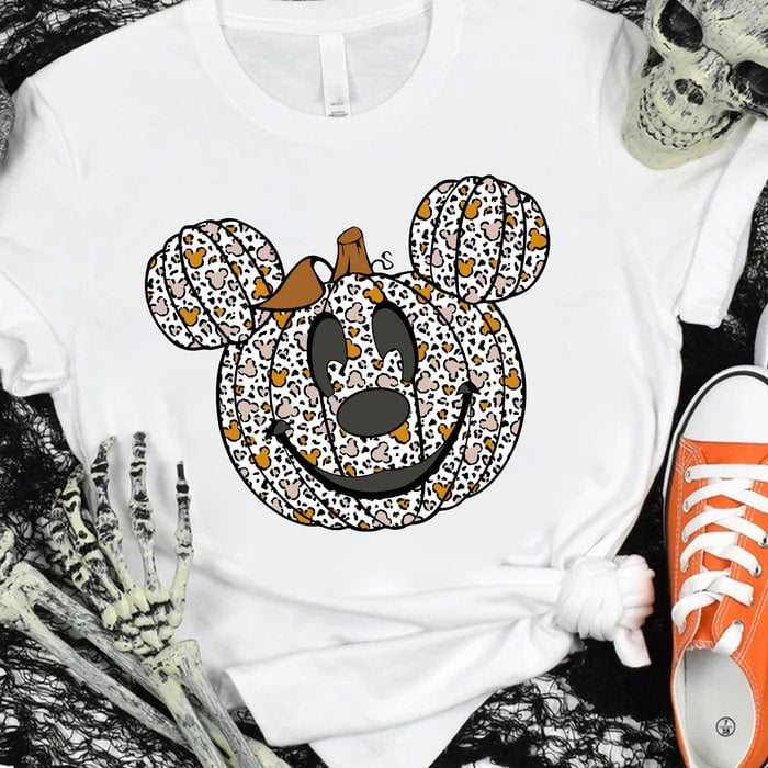 Disney Leopard Mickey Shirt, Mickey Mouse Pumpkin Shirt, Classic Mickey ...