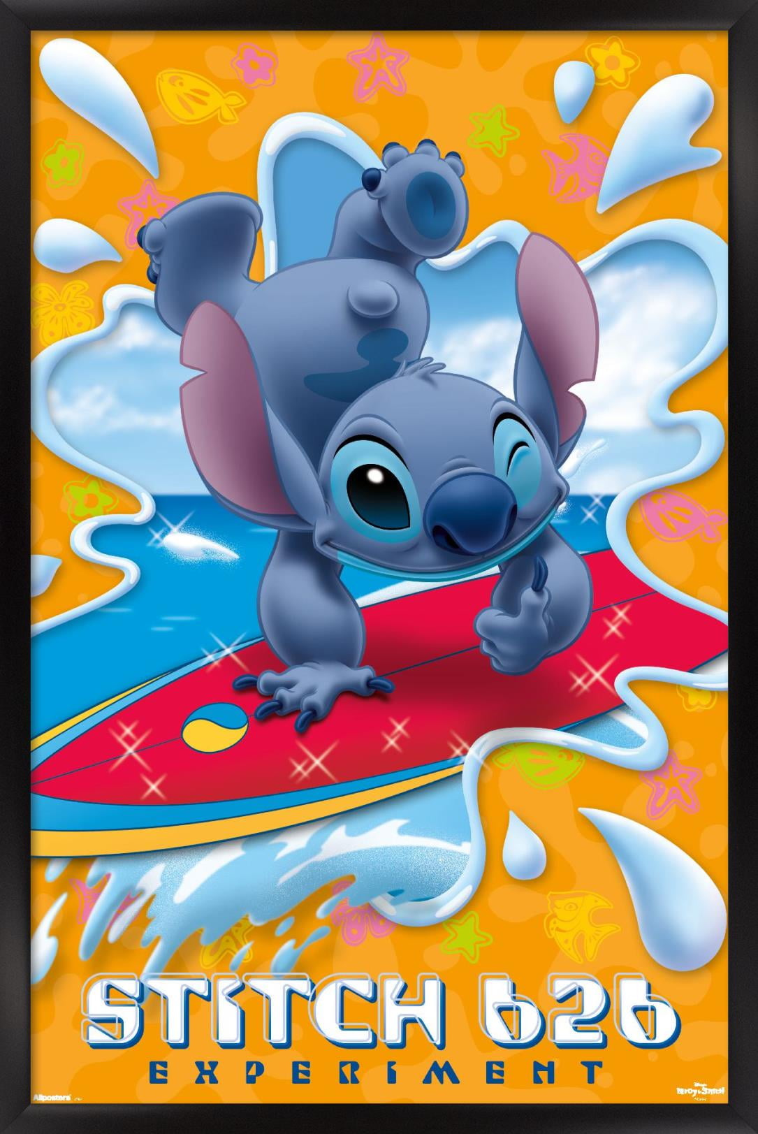 Disney Leroy & Stitch (2006) - Surfing Upside Down Wall Poster, 14.725 ...