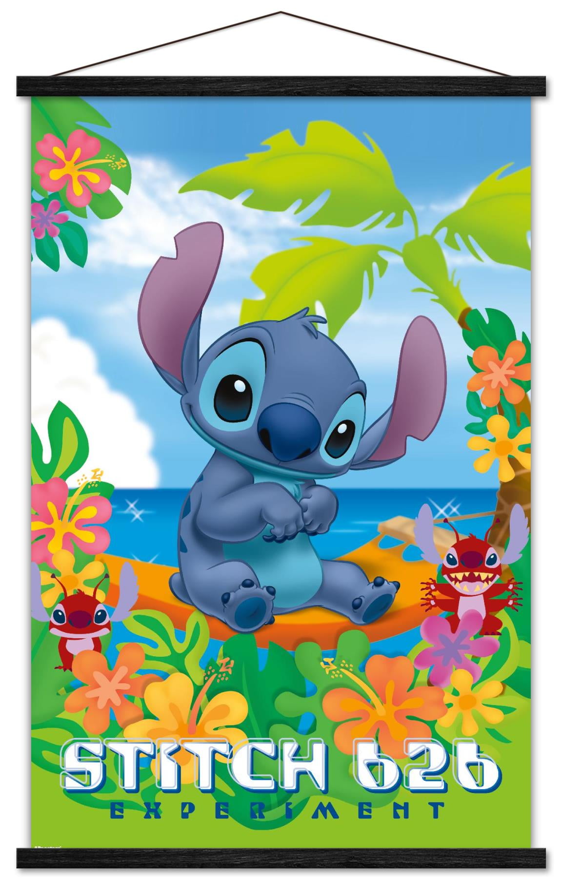 Disney Leroy and Stitch - Beach Wall Poster with Magnetic Frame, 22.375 ...
