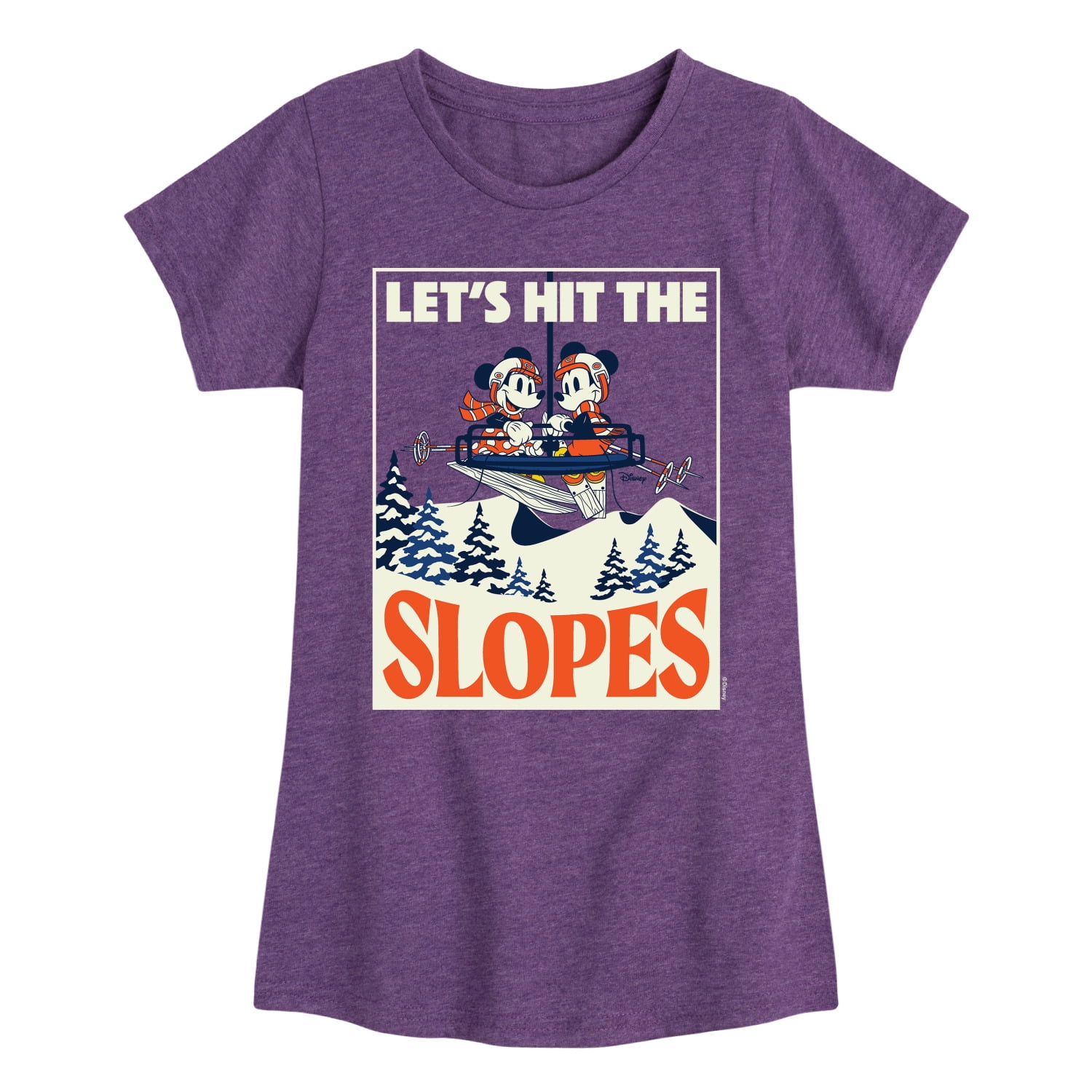 Disney - Let's Hit The Slopes - Toddler & Youth Girls Short Sleeve ...