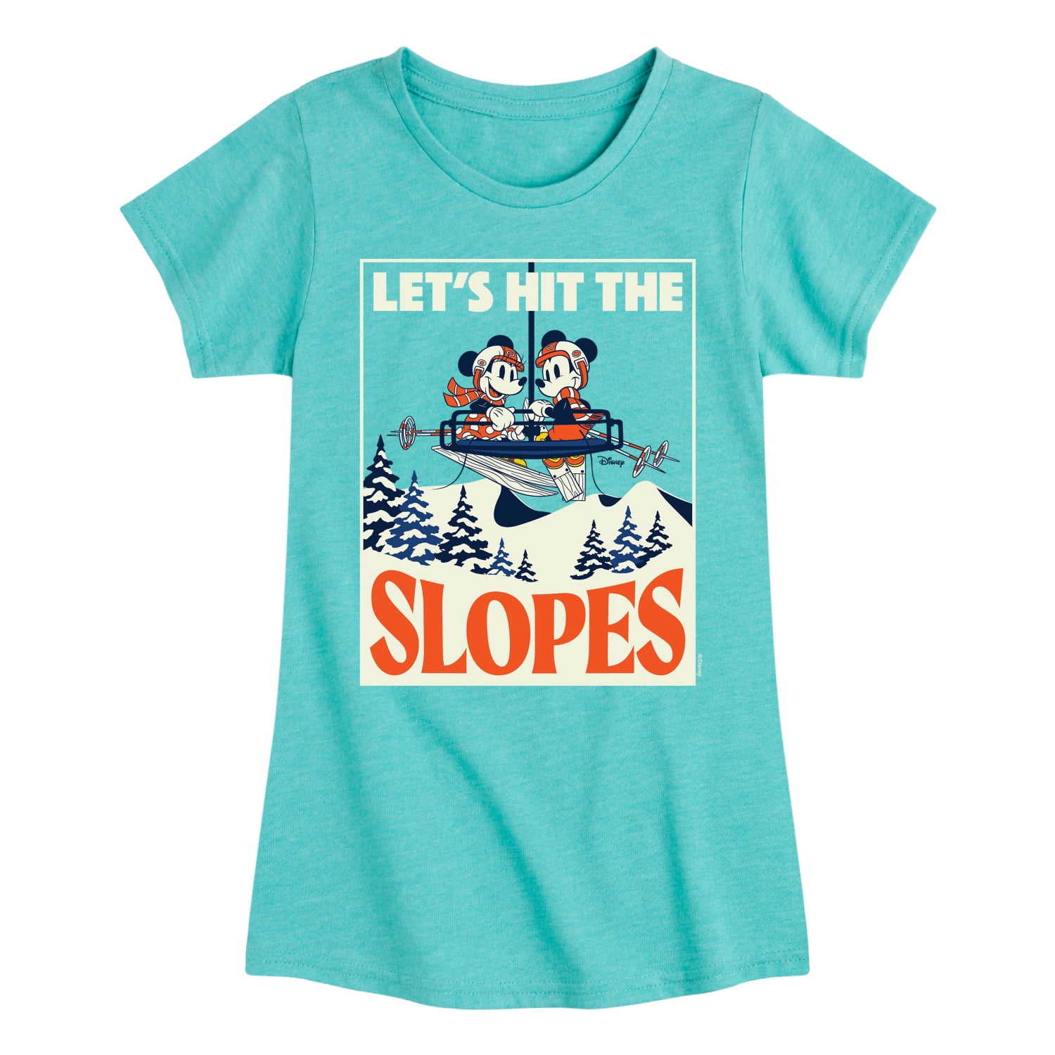 Disney - Let's Hit The Slopes - Toddler & Youth Girls Short Sleeve ...