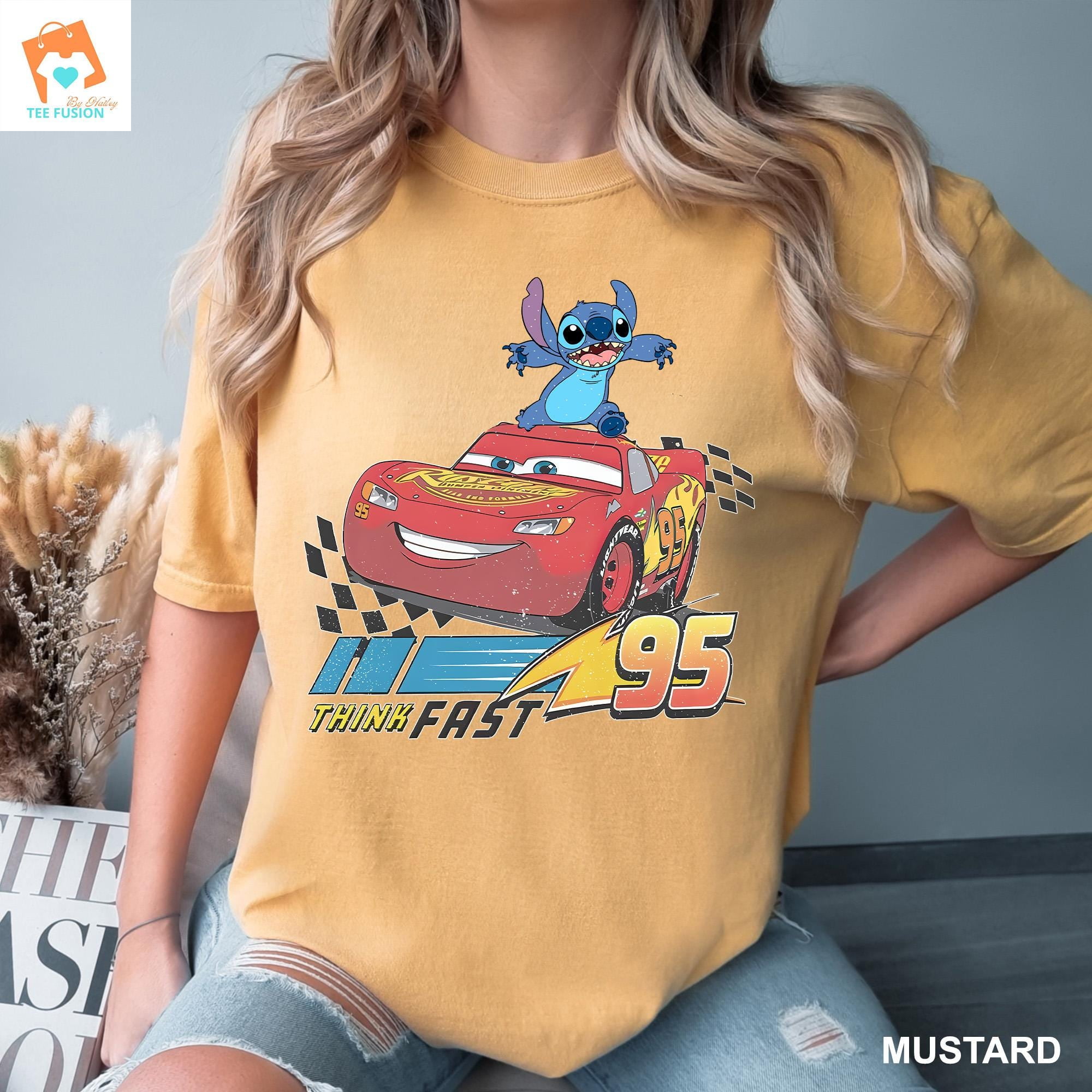 Disney Lightning Mcqueen And Stitch Shirt, Retro Lightning Mcqueen And ...