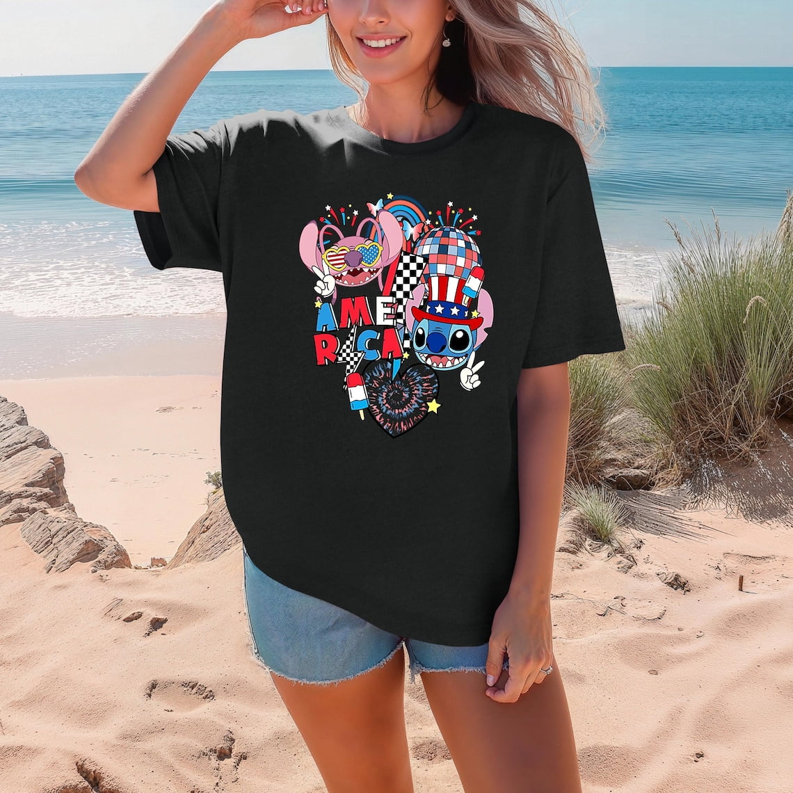 Disney Lilo And Sti..tch America 4th of July Shirt, Disney Fourth of ...
