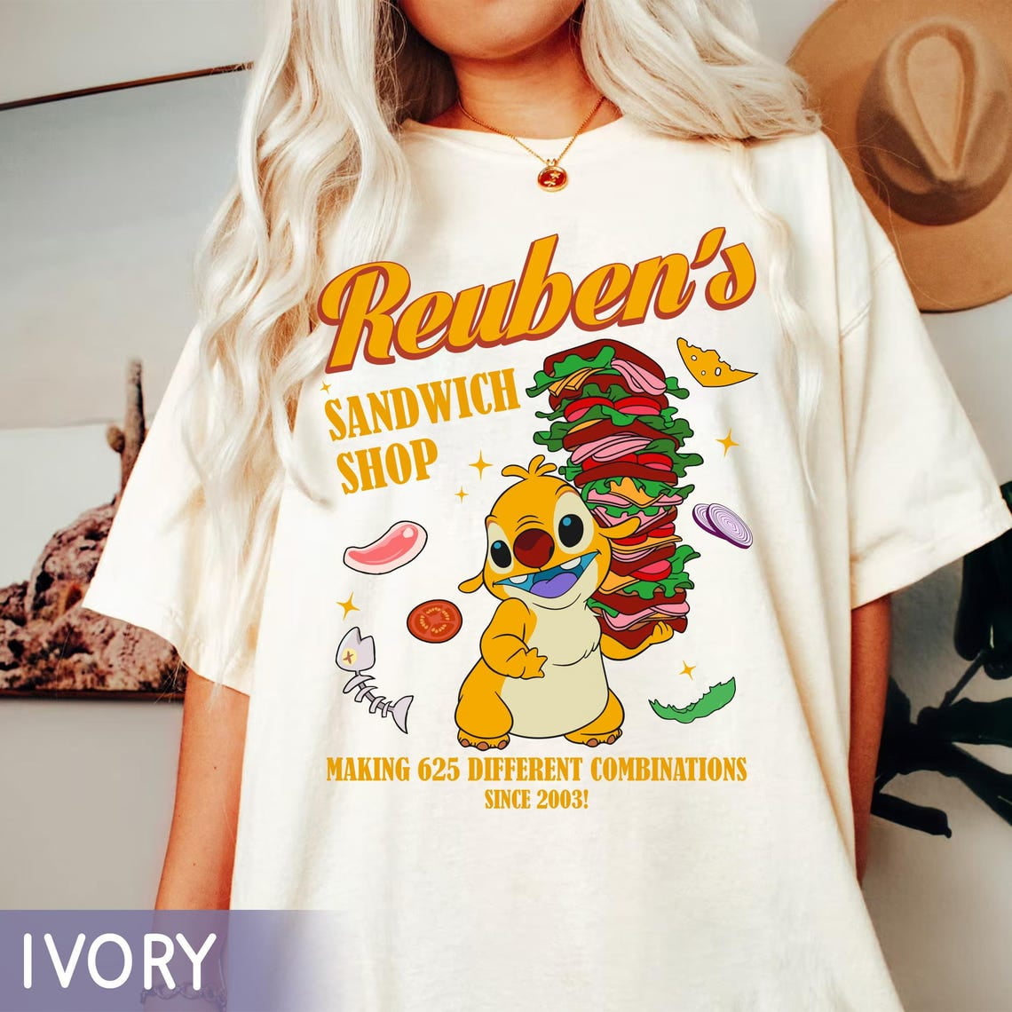 Disney Lilo & Stit...ch Reuben T-Shirt, Reuben’s Sandwich Shop Tee, 625 ...