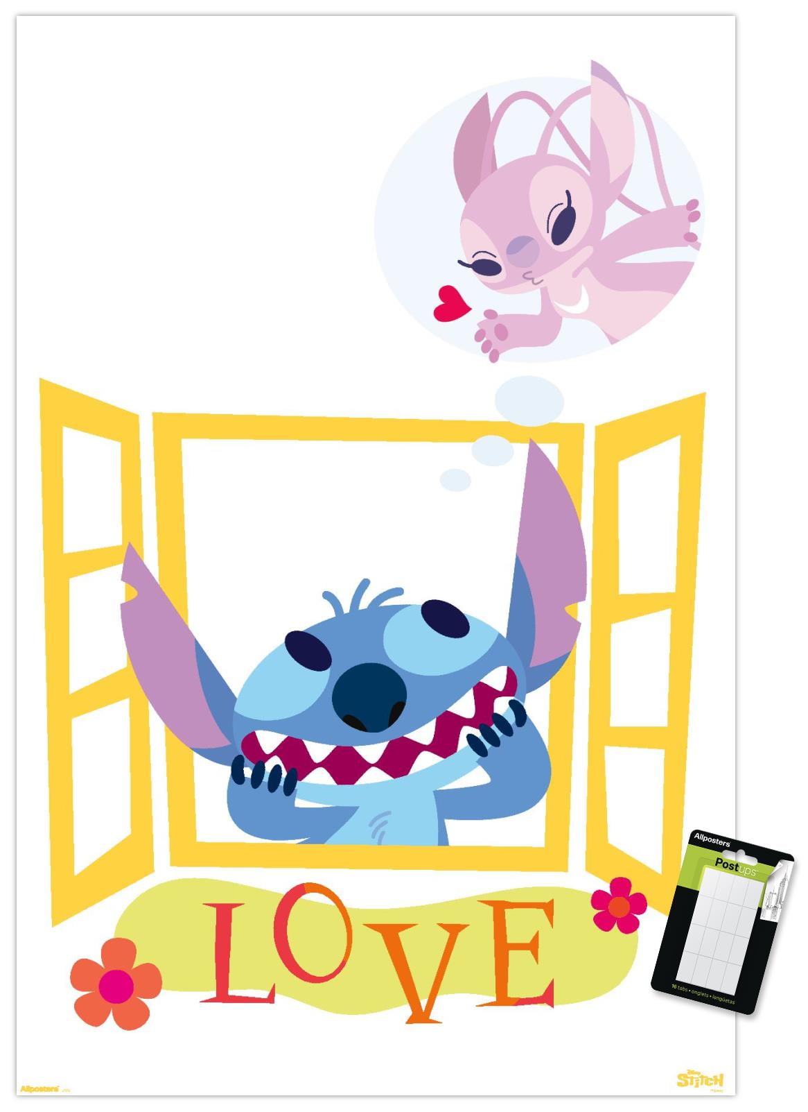 Disney Lilo & Stitch (2002) - Window Love with Angel Wall Poster, 22. ...