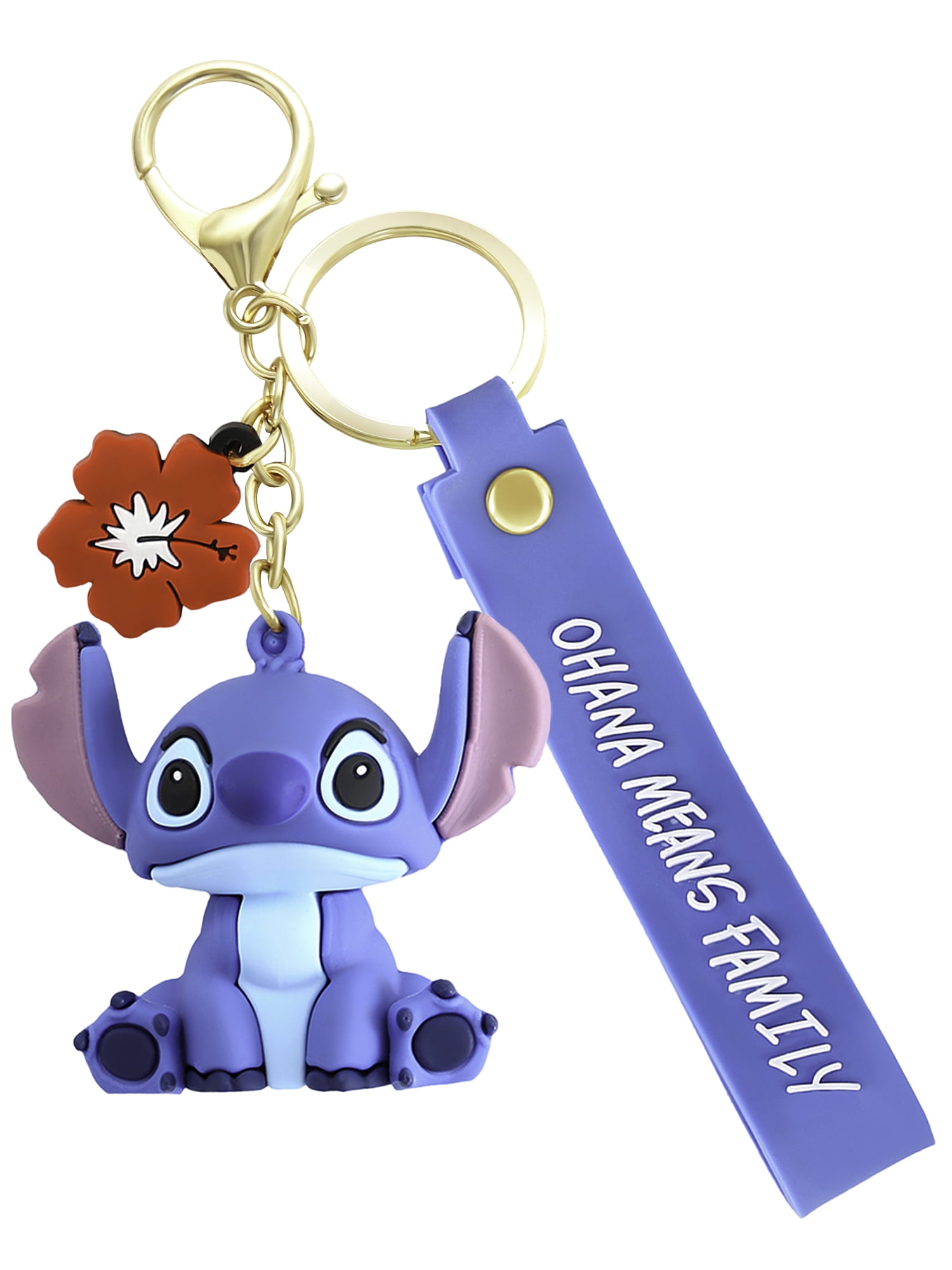 Disney Lilo & Stitch 3D Key Chain & Wristlet - Cute Blue Silicone PVC ...