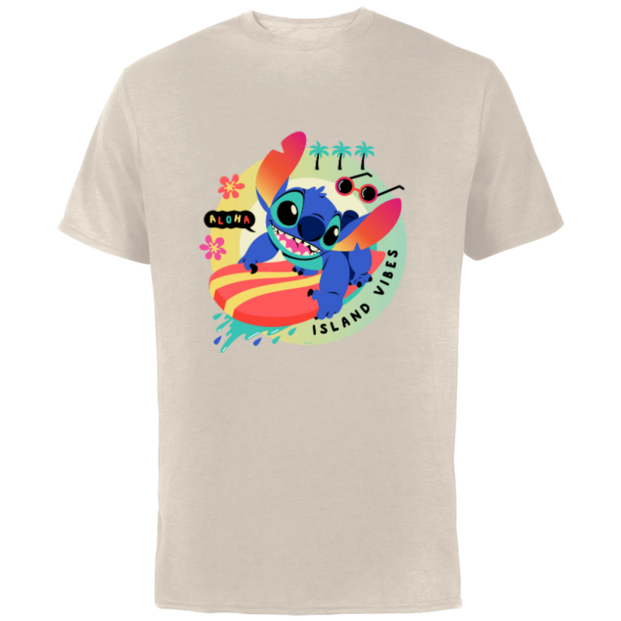 Disney Lilo & Stitch Aloha Island Vibes - Short Sleeve Cotton T-Shirt ...