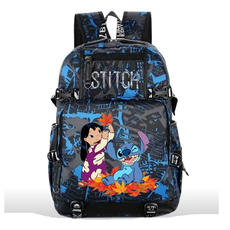 Disney Lilo & Stitch Angel Anime Backpacks Cartoon Laptop Backpack ...